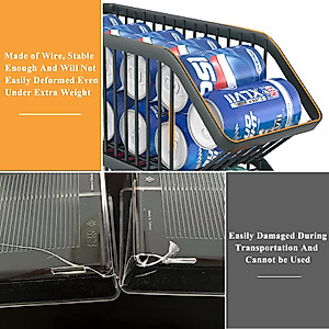 GILLAS 4 Pack Stackable Soda Can Organizer for Refrigerator, Can Holder Dispenser, Canned Food Storage Rack for Fridge, Kitchen, Countertops, Cabinets, Black