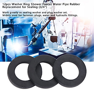 Spare Parts R 12Pcs Washer Ring Shower Faucet Water Pipe Rubber Replacement for Sealing (3/4)