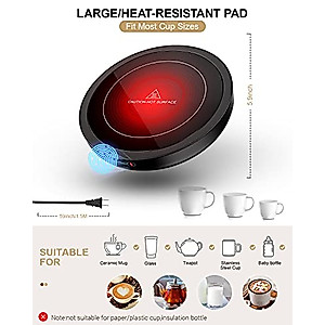 Coffee Mug Warmer, 36W Coffee Cup Warmer with 3 Temperature Settings (105℉-180℉) and 4 Hours Auto Shutt-Off Function for Office Home Desk Use,Electric Beverage Warmer for Keep Coffee Tea Milk Hot