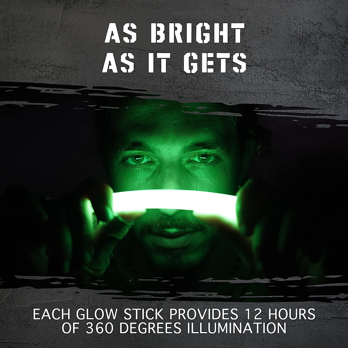 12 Ultra Bright Emergency Glow Sticks - Individually Wrapped Long Lasting Industrial Grade Glowsticks for Survival Gear, Camping Lights, Power Outages and Military Use (Green)