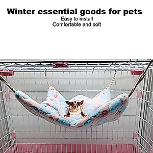 GLOGLOW Pet Hanging Hammock, Machine Washable Small Animal Hammock for Mice Hamsters Guinea Pigs Hedgehogs Squirrels for Running Relaxing Playing(L, Love Powder)