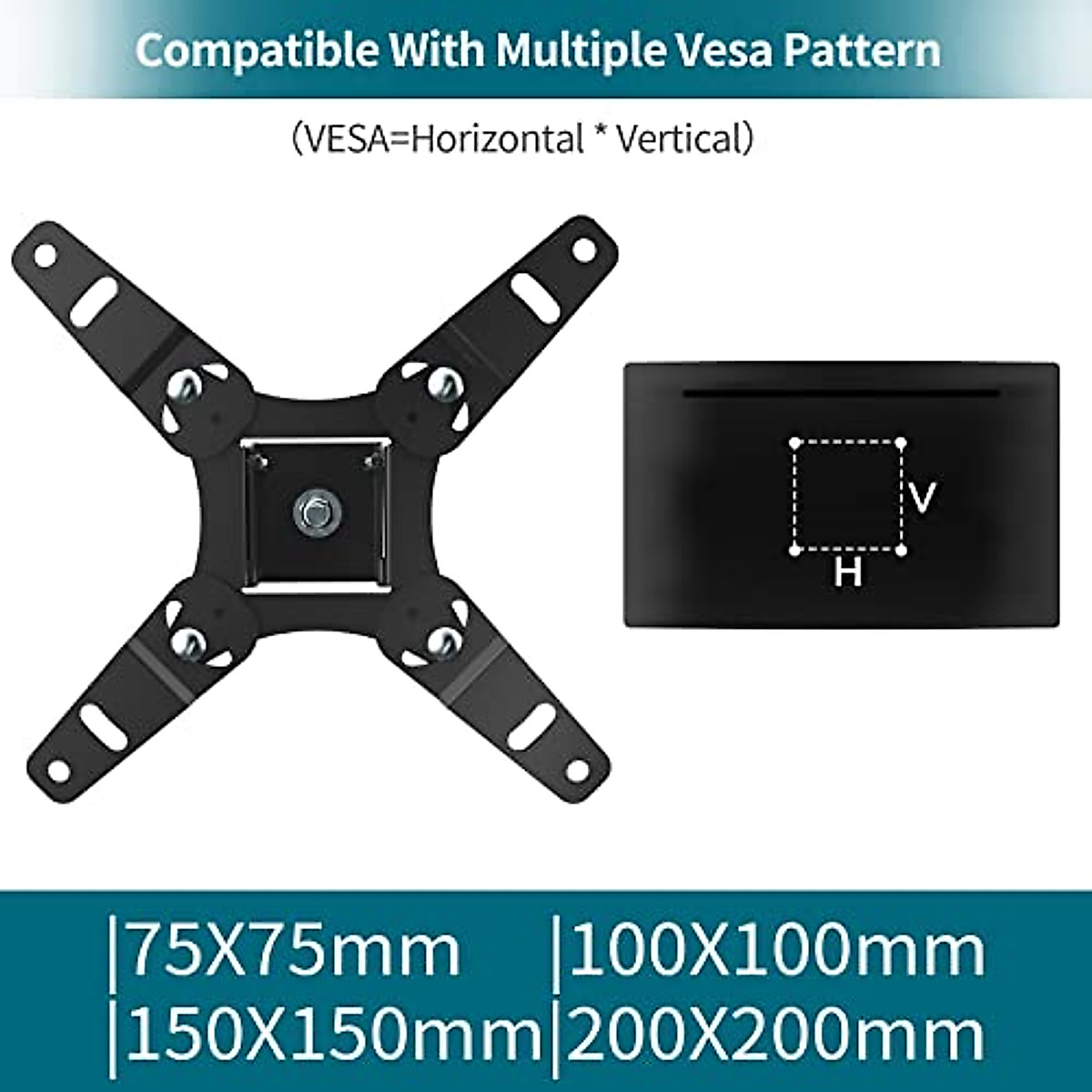 TV Wall Mount Full Motion for 13-45 Inch Up to 55 lbs to Flat & Curved TV, JUSTSTONE TV Bracket Heavy Duty Articulating Arm with Swivel Tilt Extend, Max VESA 200x200mm to LED LCD OLED etc