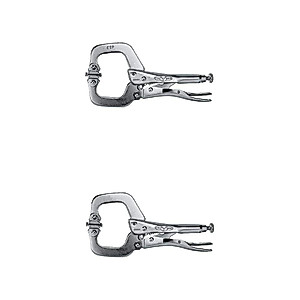 IRWIN VISE-GRIP Locking C-Clamp with Swivel Pads 2” 50mm and 4-inch (100mm) (165); 1-5/8” (41mm) Jaw Capacity