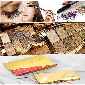 Glitter Eyeshadow Palette Makeup Set,10 Colors Shimmer Eyeshadow Palette Gold Eyeshadow Highly Pigmented Long Lasting Waterproof Sweatproof Professional Nude Eyeshadow Palette Make Up Palettes for Women Warm Natural Neutral Smokey Eye Eyeshadow Palette Va
