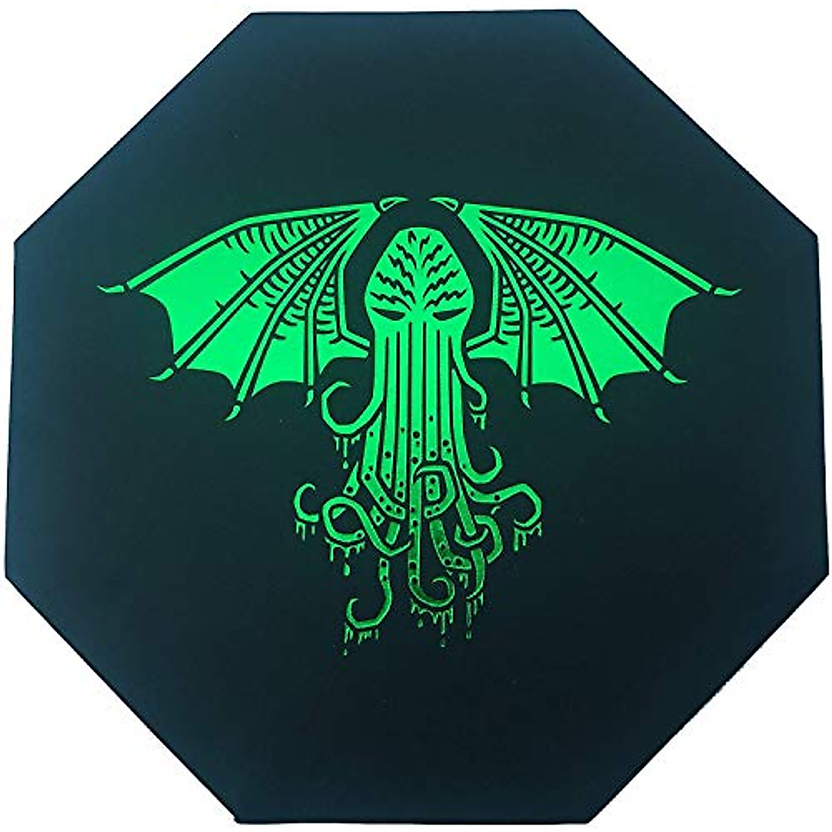 Fantasydice-Cthulhu Tome-Green - Dice Tray - 9" Octagon with Lid and Dice Staging Area- Holds 5 Sets(7 Dice Set/Standard) for All Tabletop RPGs Like D&D, Call of Cthulhu, Shadowrun.