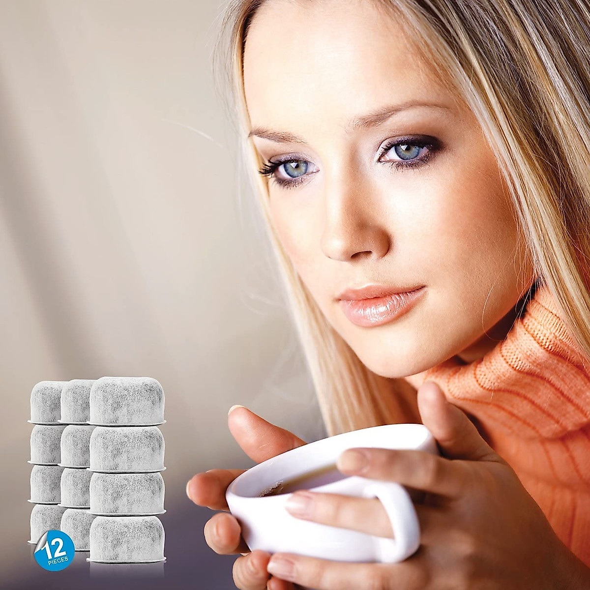 Housewares Solutions Pack of 12 Replacement Charcoal Water Filters for All Cuisinart Coffee Machines - Cuisinart Compatible (Not Keurig) Filters Fit Both Newer & Older Models Cuisinart Coffee Makers