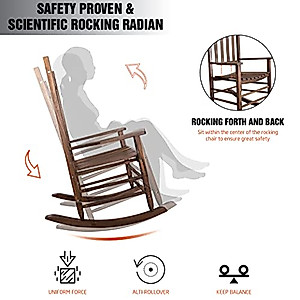 HOMESTEAD Wooden Rocking Chair, Brown