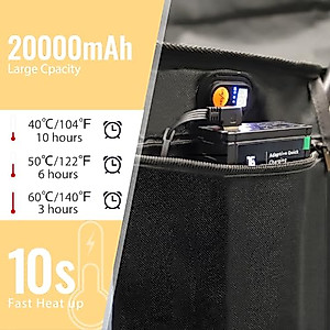 AFANSO Heated Camping Chair, Portable Heated Camp Chair with 20000mAh Battery Pack, Heavy Duty Heated Folding Chair with 3 Heating Levels for Outdoor, Lawn, Ice Fishing, Soccer, Football Chair