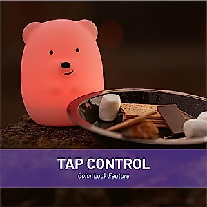 Lumipets Animal Kids Night Light, Silicone Nursery Light for Baby and Toddler, Squishy Night Light for Kids Room, Animal Night Lights for Girls and Boys, Kawaii Lamp (Junior Bear)