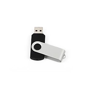10-128 MB Flash Drive - Bulk Pack - USB 2.0 128MB Thumb Drive Stick Swivel Colored in Black