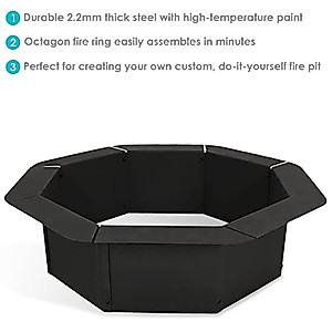 Sunnydaze 2.2mm Thick Steel Above-/In-Ground Octagon Fire Pit Insert - 38 Inches W