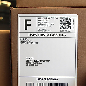 Buhbo 4"x 6" Direct Thermal Shipping Labels for Zebra 2844 ZP-450 ZP-500 ZP-505 (250 Labels Per Roll)