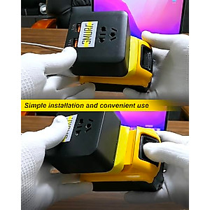 150W Portable Power Supply Inverter Fit for Dewalt Battery, DC 18-20v to AC 110-120v for Road Trip Home Emergency Laptops and Other Small Devices Tool, with Dual USB 5V 3.1A and 1 AC Socket