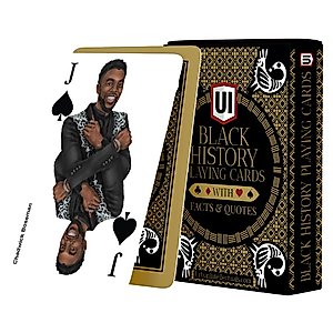 Urban Intellectuals Black History Playing Cards - African American Themed Gold Foil Cool Decks of Cards - Poker Blackjack Famous People Games Educational Quotes Fact Collectibles - Black