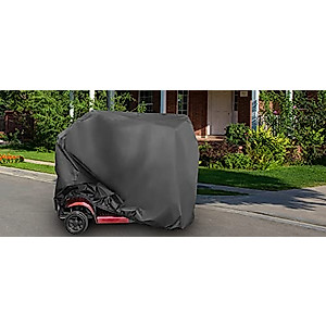 XYZCTEM 600D Waterproof Scooter Cover Black Power Assisted Mobility Scooter Cover (48 inch Length)