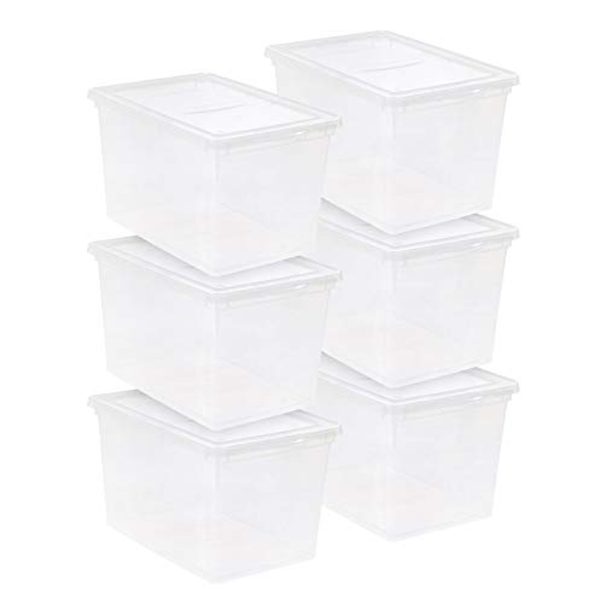 Mainstays' 68 Quart/17 Gallon Large Box Storage, Clear, 6 Pack