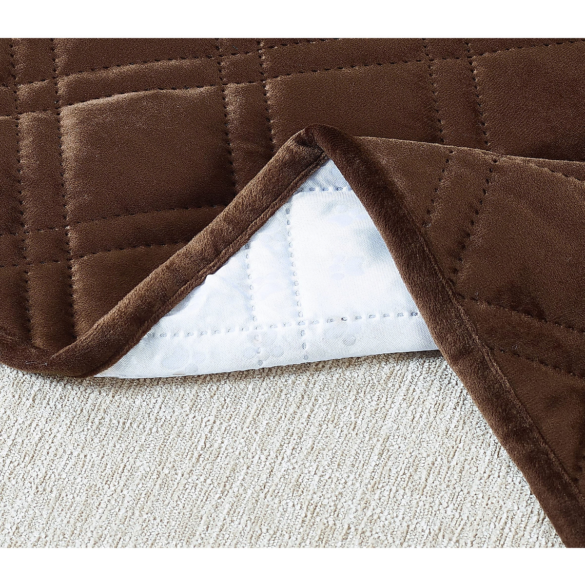 Brilliant Sunshine Premium Chocolate Silky Velvet Pet Sofa Bed, Slip Resistant, Waterproof, Washable Couch Protector with Removable Bolster Cushions, Furniture Covers for Dogs, X-Large, Chocolate