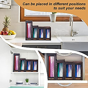 Nasri Ziplock Bag Organizer - Includes 20 Gallon size slider bags - Kitchen Food Storage Bag Organizer for Drawer, compatible with Ziploc and all other Slider and Regular Bags, larger quart box