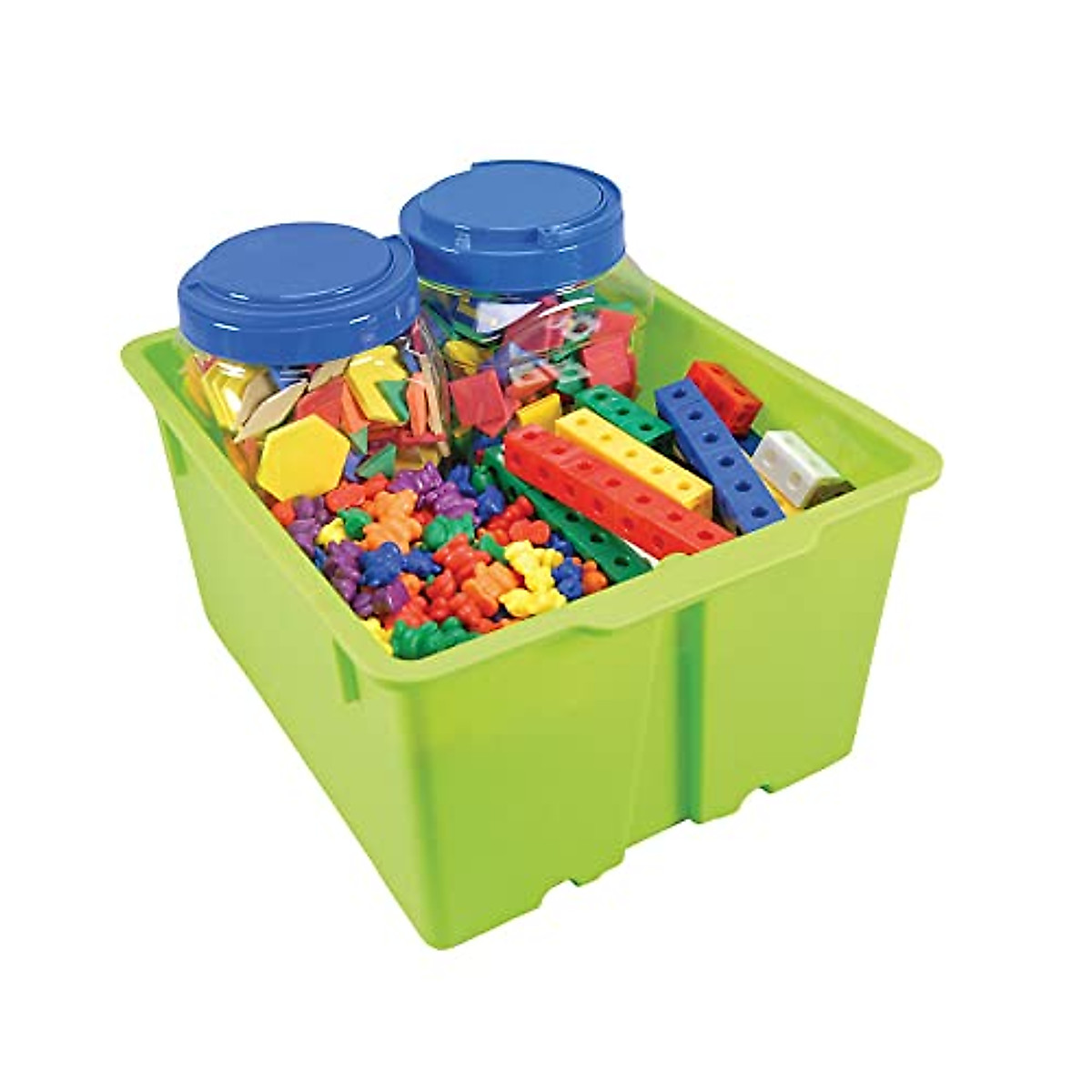 EAI Education Heavy-Duty Bins for Classroom, Office and Home, No Sharp Edges, Stackable, 14 3/8" L 11 1/2" W 7 1/2" H, Assorted Colors, Set of 6
