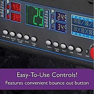 Fat Cat Electronx Electronic Dartboard Compact Size Over 35 Games with 167 Options Built-In Cabinet and Dart Storage for up to 12 Darts Auto Scoring LCD Display 8-Player Multiplayer and Soft Tip Darts