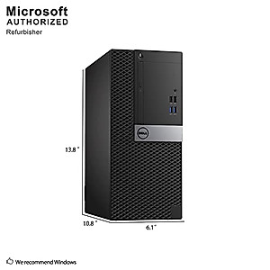 Dell OptiPlex 7040 Mini Tower PC, Intel Quad Core i7 6700-3.2 GHz,16GB DDR3L RAM, 256GB SSD, WiFi, Windows 10 Pro (Renewed)