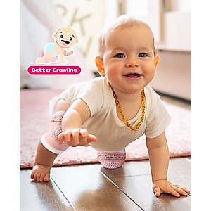 BOSONER Baby Crawling Anti-Slip Knee Pads,Unisex Baby Toddlers Kneepads Leg Warmer 5 Pairs…