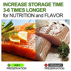 W&Y Vacuum Sealer Bags for Food, 100 Count 6" x 10" Commercial Grade Embossed Food Vacuum Sealer Bag, BPA Free, Pre-Cut Food Saver Bags for Sous Vide and Storage