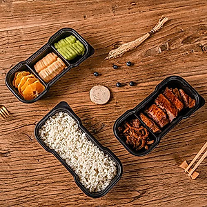 OTOR Bento Boxes Meal Prep Containers 3 Compartments with Clear Airtight Lids Food Grade Deli Container Lunch boxes take away Travel Containers Freezer Safe16oz 25 Sets