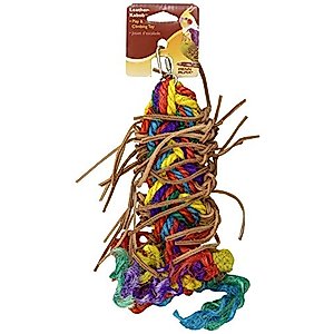 Penn-Plax Leather Kabob Bird Toy for Medium Sized Birds (BA821)