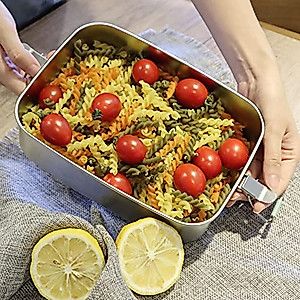 Stainless Steel Lunch Box - 800ml, Eco & Recyclable Food Container, Leakproof & Dishwasher Safe, BPA Free, On-the-Go Eating Design for Adults & Teens