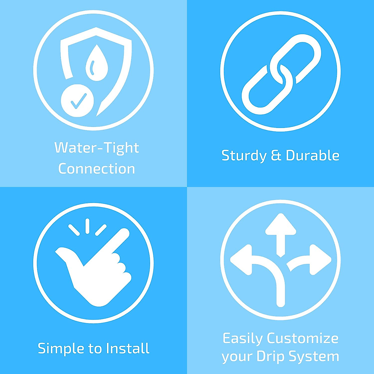 Habitech 1/2" Tee Drip Irrigation Fittings (12 Pack) - Barbed Drip Line Connector Tees compatible with Rain Bird and Most 1/2" Irrigation Tubing or Sprinkler Systems