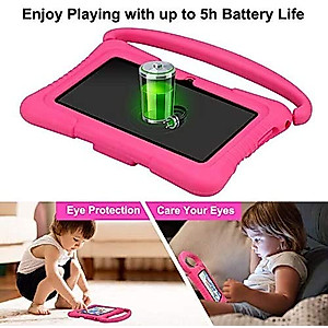 FOREN-TEK Kids Tablet, K88 7 Inch Android 10 Tablet for Kids, 2GB RAM +64GB ROM, Kid Mode Pre-Installed, WiFi Android Tablet, Kid-Proof Case (Pink)