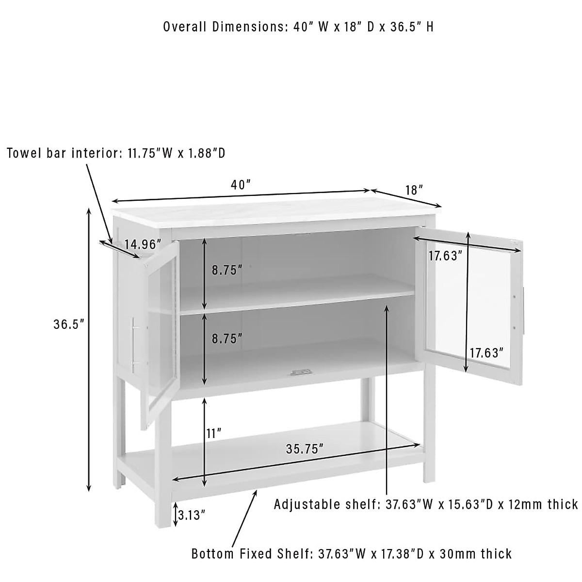 Crosley Furniture Katrina Kitchen Island with Faux Marble Top, Gray