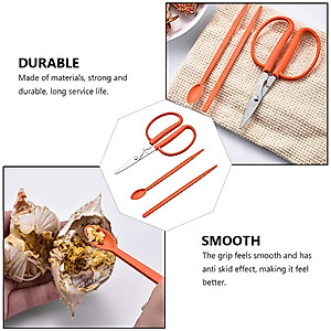 Hemoton 5Pcs Set eat crab set lobster crab leg crab crackers shrimp cleaner seafood nut plier crab eating tools crab pliers crab nut shrimp deveiner crab picks crab claw Stainless steel pp