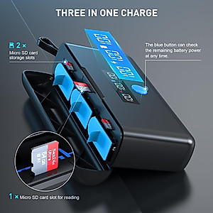 TOMSHEIR 2000mAh (3-Pack) Batteries for GoPro Hero 9/10/11/12 and 3-Channel Storage Charger Fully Compatible with Gopro Hero 5/6/7/8 9/10/11/12 Official Battery