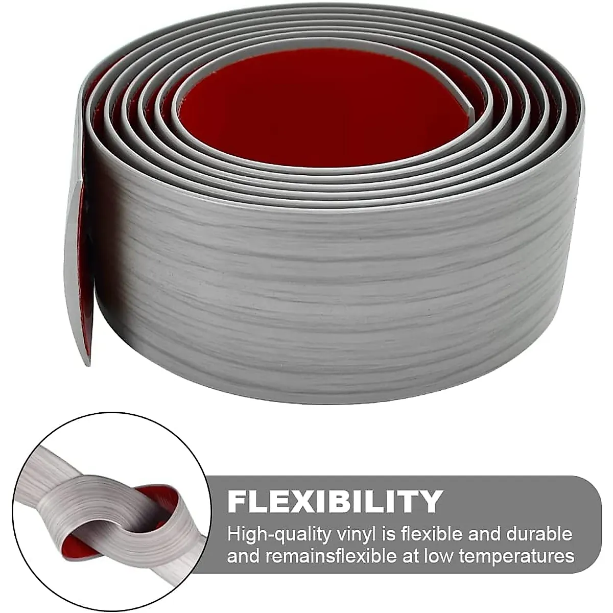 Floor Transition Strip Floor Cover Strips Self Adhesive Flooring Transitions Laminate Floor Strip 2" Wide Vinyl Floor Flat Divider Strip Elegant Wood Grain Design (Grey, 5cm, 10Ft)