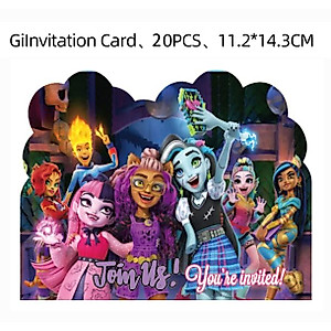 NINIMBLE 20pcs monster high Birthday Party Invitations,monster high Invitations Birthday Party Supplies Decoration (1)