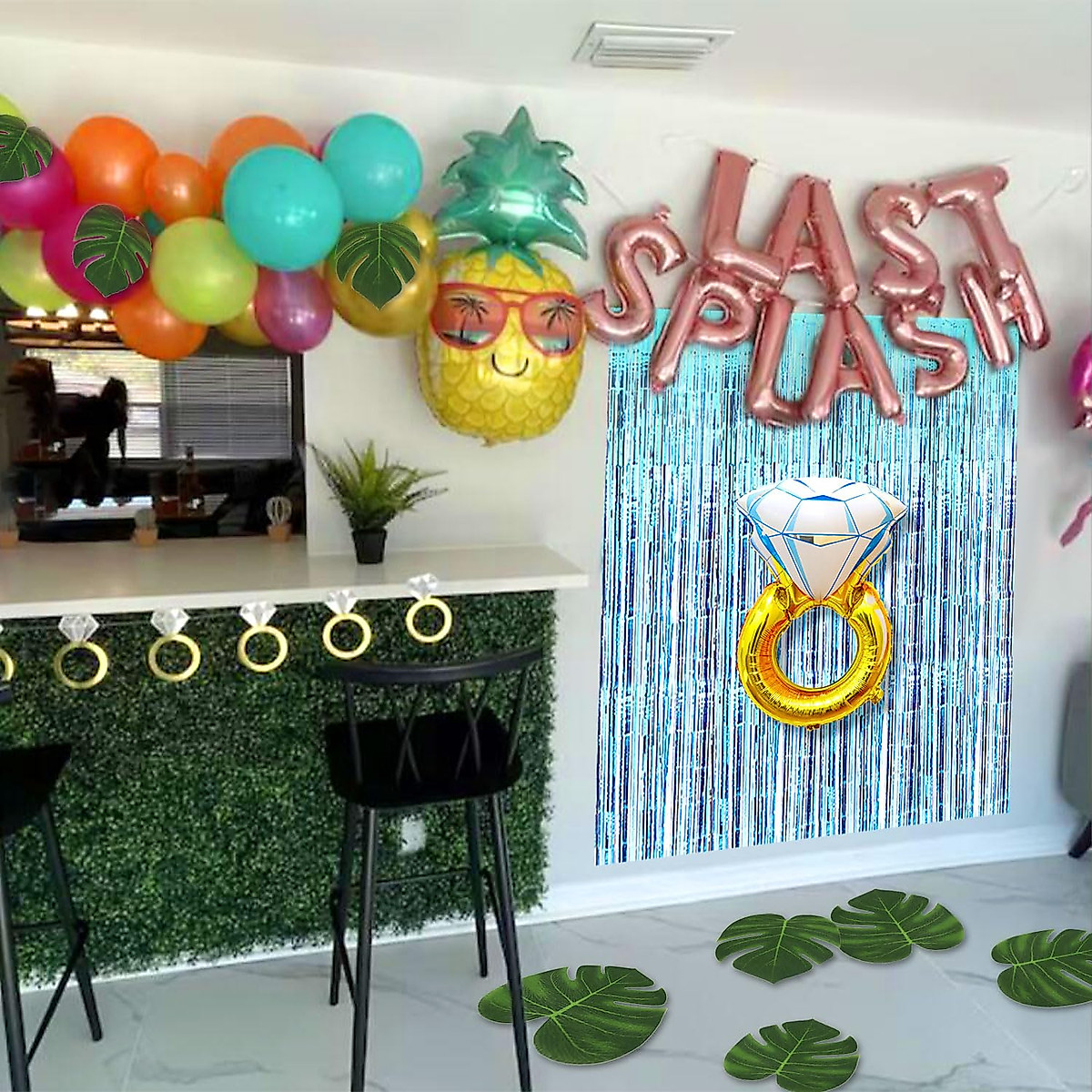 LaVenty Rose Gold Last Splash Bachelorette Party Decorations Mermaid Bridal Shower Decorations Pool Hawaiian Luau Beach Bachelorette Decorations Tropical Bridal Shower