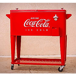 Leigh Country CP 98126 80 Quart Coca-Cola Cooler with Grated Tray, Red