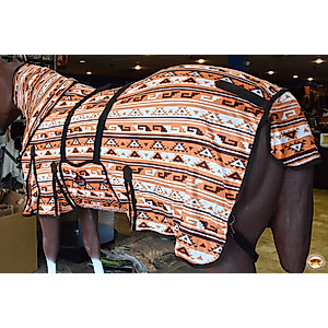 HILASON 72 Inches Horse Fly Sheet Ultra Violet Rays Protect Mesh Bug Mosquito Summer Spring Detachable Neck | Fly Sheet | Horse Turnout Sheet | Fly Sheet for Horses | Bug and Mosquito Protection | Fly