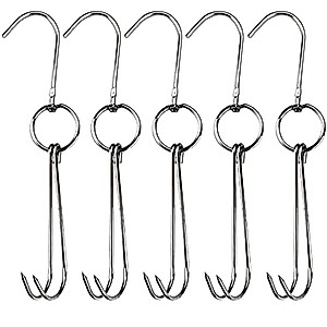 Cabilock Meat Hook Outdoor Grill Outdoor Grill 5pcs Chinese Bacon Hanging Hooks Sausage Hooks Kitchen Meat Fish Hooks Roast Duck Hook Outdoor Grills Metal Hangers Metal Hangers Multitools