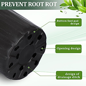 DI QIU REN 50-Pack 1 Gallon Flexible Plant Nursery Pots, Plastic Plant Garden Pots with Drainage Holes, Plastic Flower Plant Seedling Pots with 100Pcs Plant Labels for Plants, Cuttings, Transplanting
