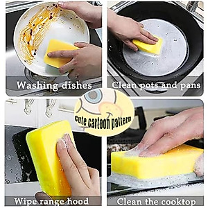 Cute Sponge Holder for Kitchen Sink, Kitchen Sponge Holder for Sink, Reusable Cleaning Sink Sponge with 4pc Sponge