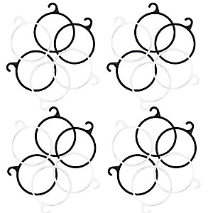 Levemolo 40pcs Hooks Necktie Neckties Belts Multifunctional Shawl Belt Rings Saver Circle Multipurpose Pashminas Storage for Clo Scarf Plastic Holder Hanging and Legging Tie Ring Scarves