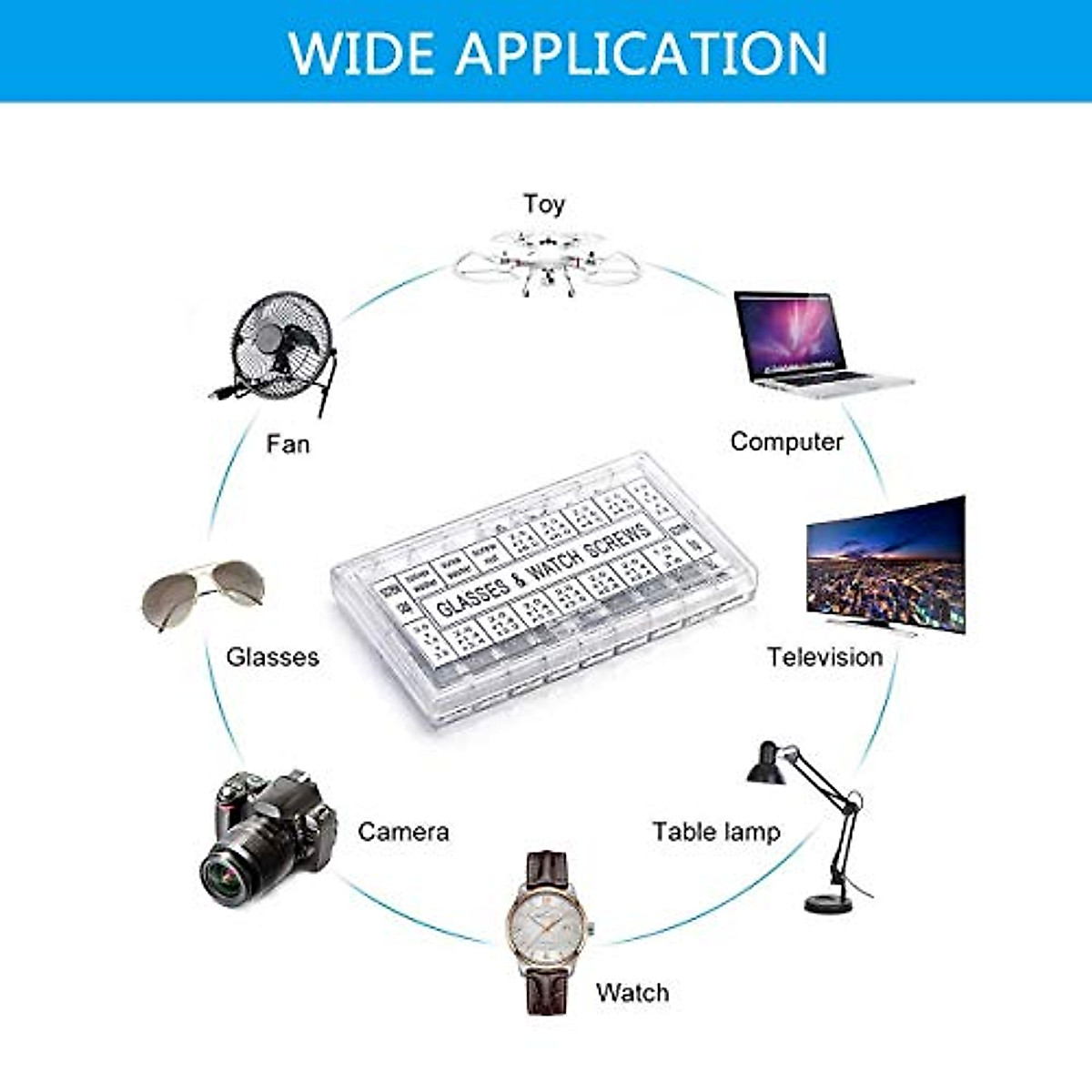 1000Pcs Eyeglass Repair Kit, Screws Nut Set for Glasses Clocks Watches Stainless Steel Assortment with Screwdriver & Tweezers Universal Repair Screws Tool Kit