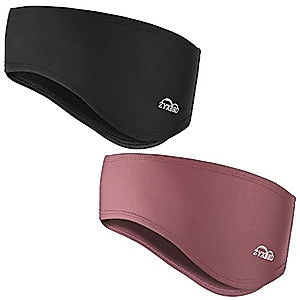 ZYXBBD Ear Warmers for Women and Men-Fleece Winter Ear Warmer Headband Ear Muffs for Jogging Running Hiking Cycling Skiing (Black+Red)