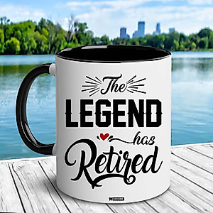 WHIDOBE Retirement Gifts Retirement Mug Retired Mug The Legend Has Retired Mug for Women Men Dad Mom Retired Calendar Mug Coworkers Office Family Idea Her Mothers Fathers Day Birthday Christmas