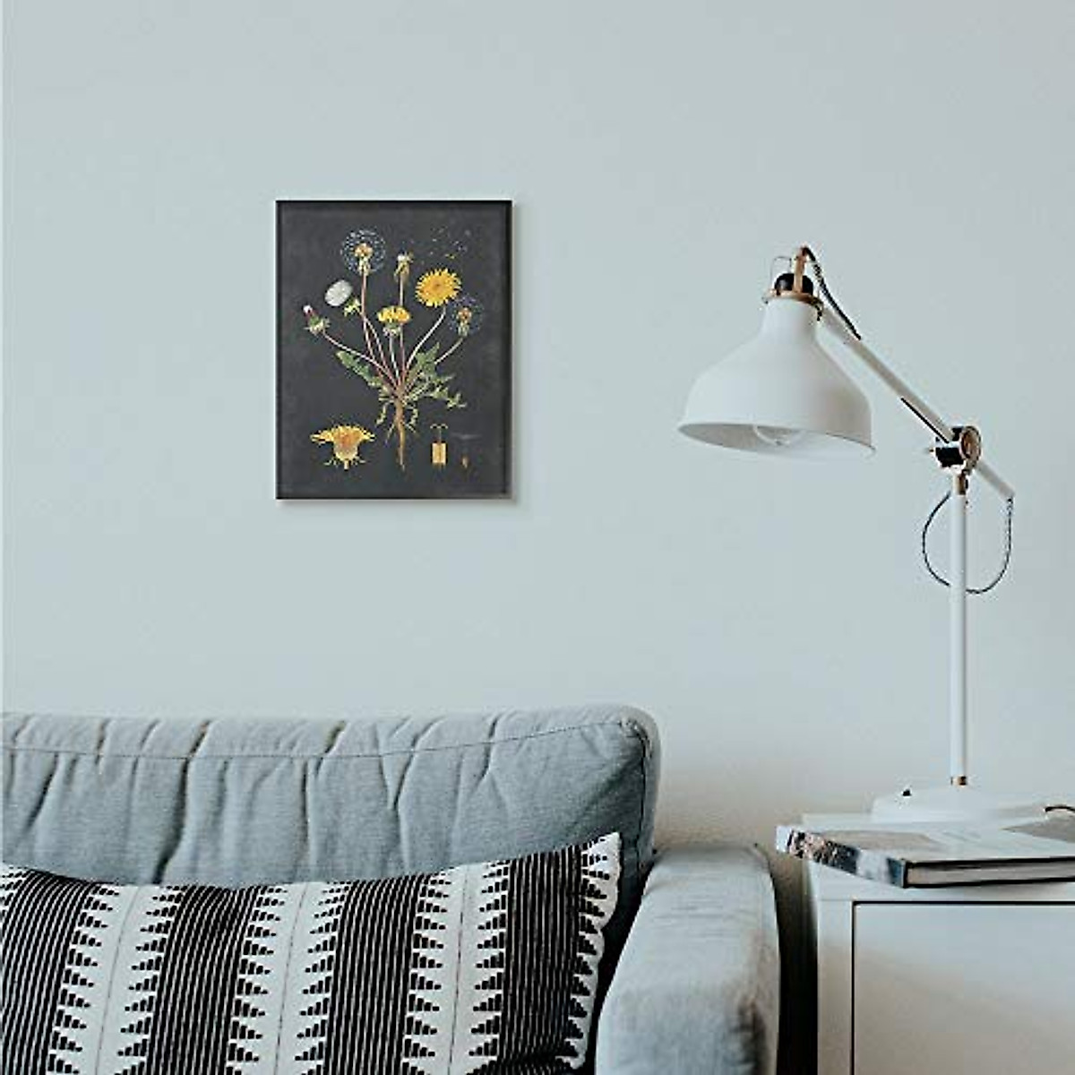 Stupell Industries Botanical Drawing Dandelion, Design by Artist Lettered and Lined Wall Art, 11 x 14, Black Framed