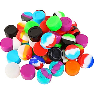 Yullmu 5ml Silicone Container Non-Stick Food Grade Oil Wax Concentrate Jars 20pcs （The Color is Random）