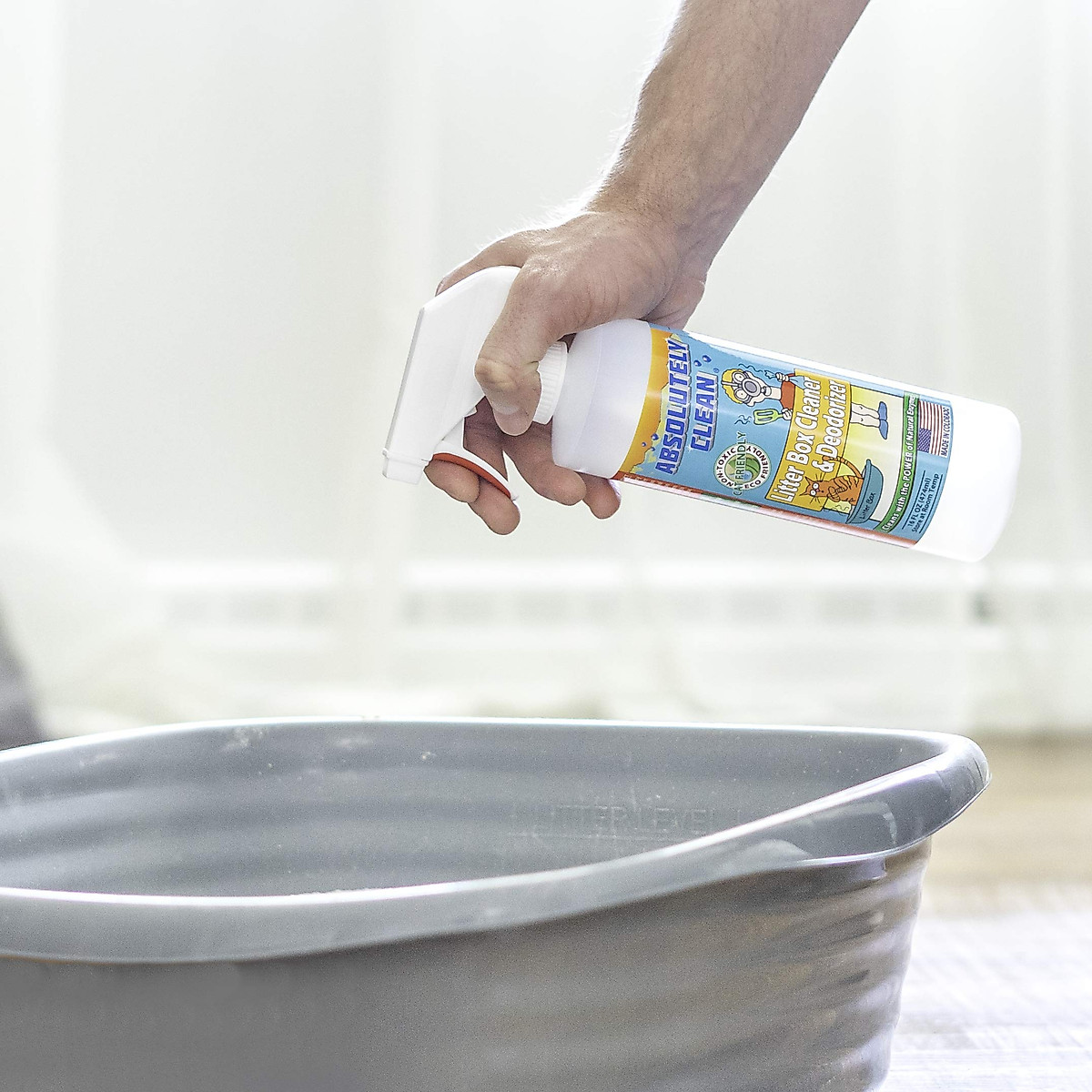 Absolutely Clean Litter Box Cleaner and Odor Eliminator, Eliminate Odors Quickly, Neutralizes Urine and Feces Odors in The Air and The Box, Make Litter Last Longer